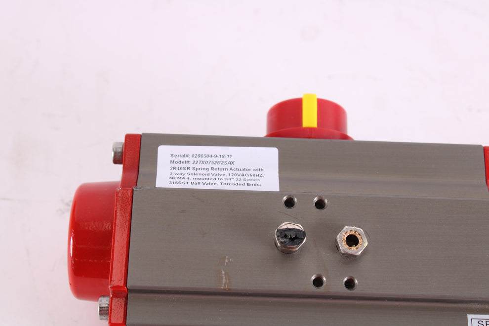 Triac 22TX0752R2SAX / 2R40SR Actuator Valve 120VAC/60HZ 3/4" 316SST Ba ...
