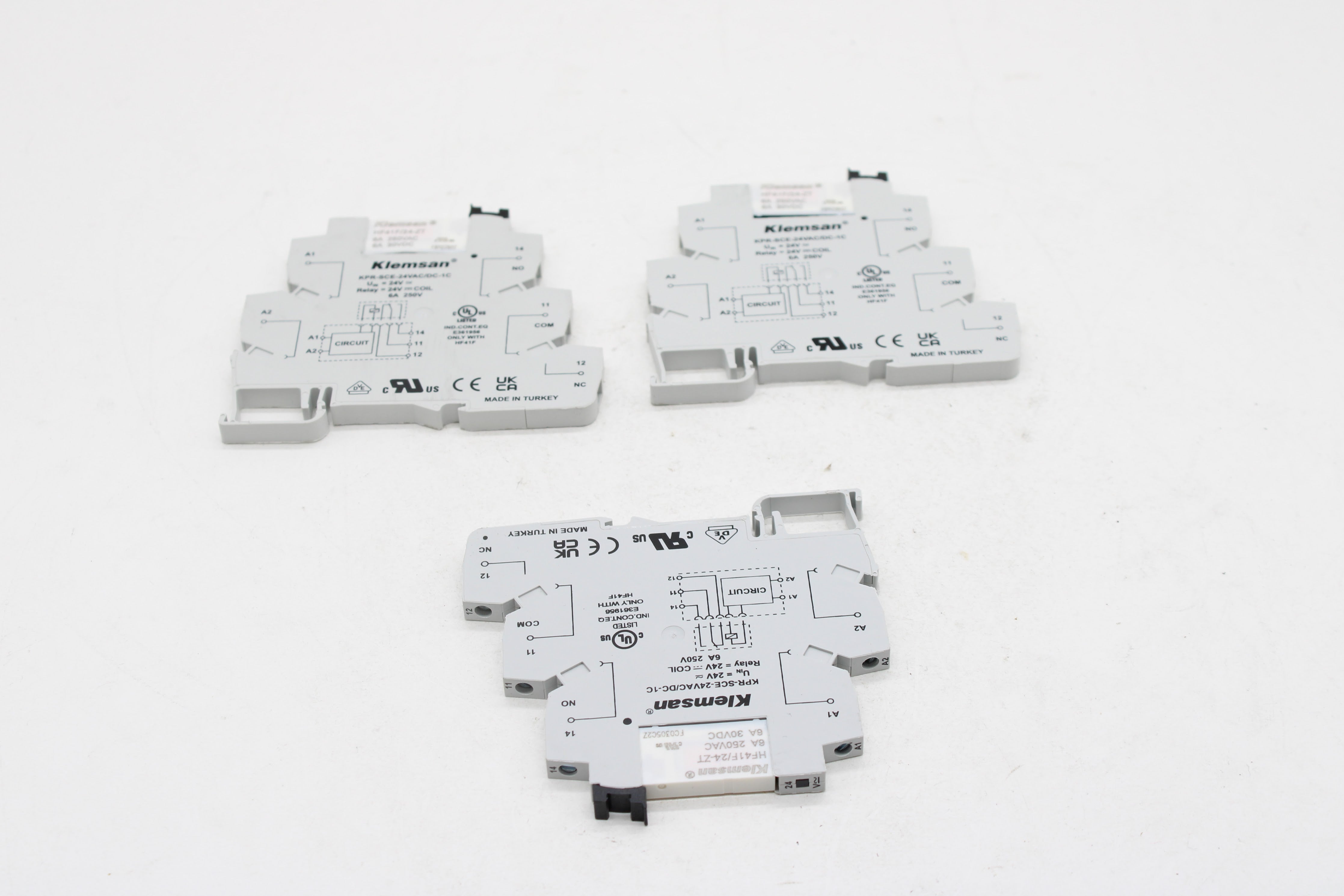 Klemsan KPR-SCE-24VAC/DC-1C Relay DIN Rail 6A 250V Lot of 3 – NTC Tech