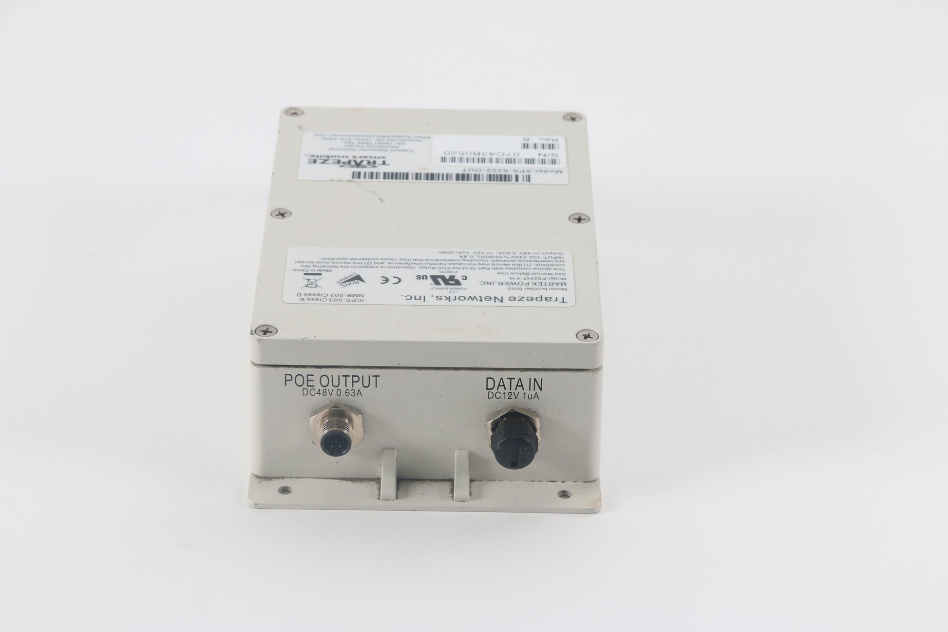 Trapeze Networks XPS-6202-OUT 48VDC 0.63A Outdoor Power Supply. – NTC Tech