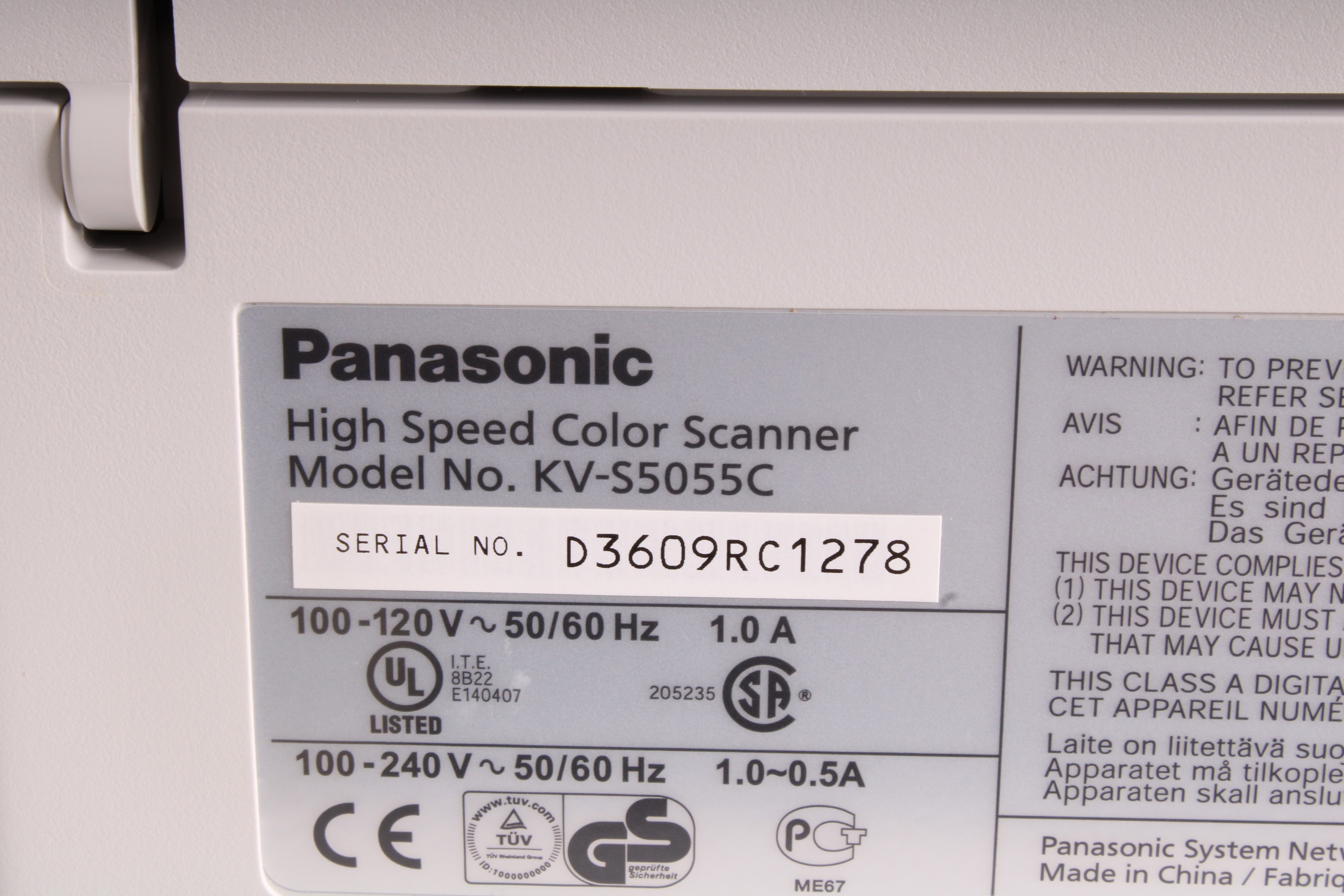 Panasonic KV-S5055C High-Speed Color Document Scanner With Accessories ...