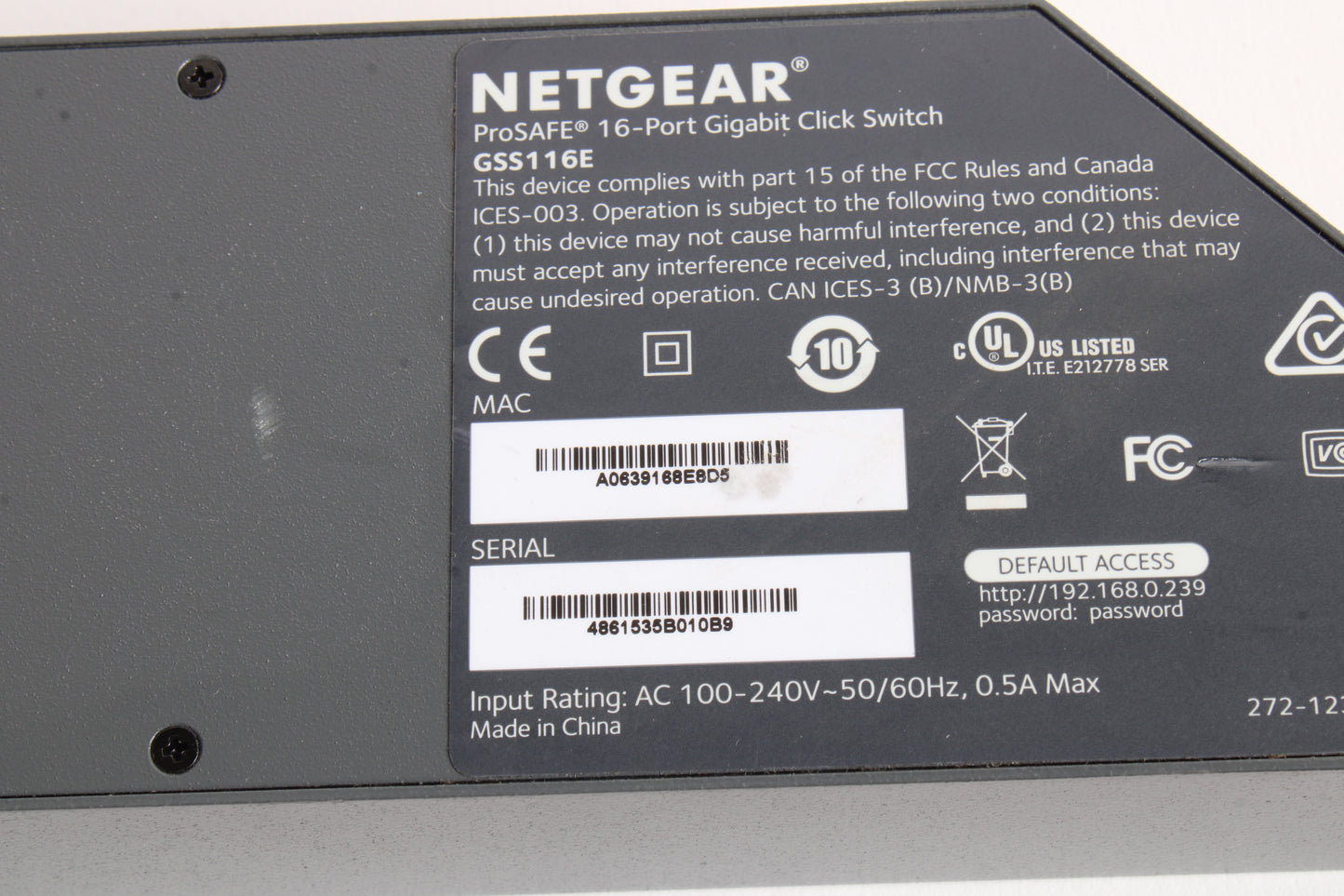 Netgear GSS116E 16-Ports Gigabit Click Switch - No Power Cord – NTC Tech