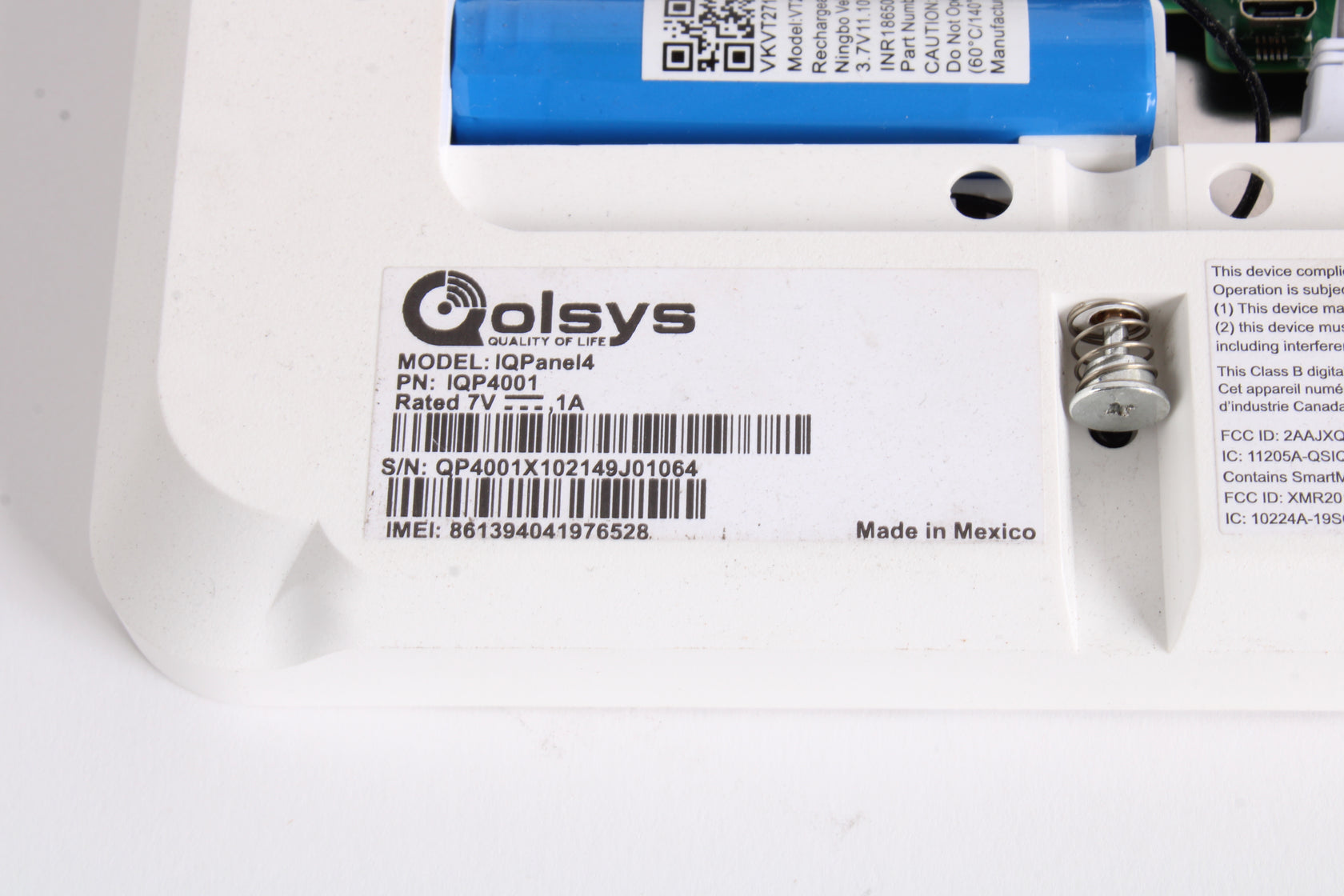 Qolsys IQ Panel 4 Wireless Touchscreen Control Panel IQP4001 - AS IS ...