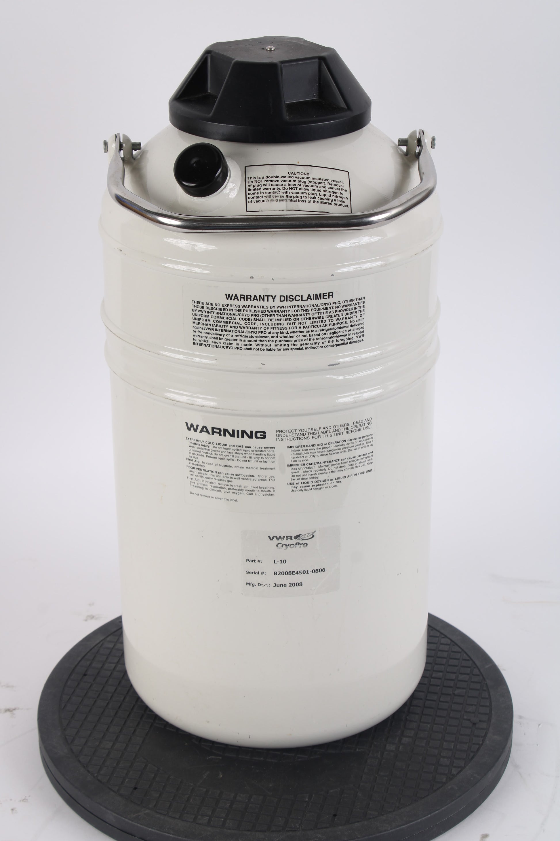 VWR CryoPro L-10 Liquid Nitrogen Dewar Storage Vessel – NTC Tech