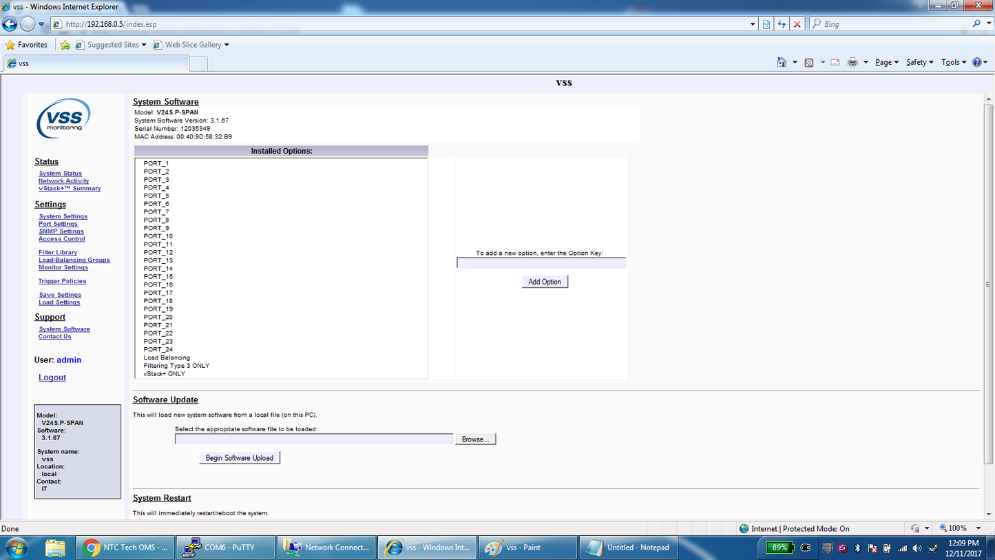 VSS Monitoring V24S.P-SPAN, V24 Distributed Tap V24SP-NJ-HF-Span +Load ...