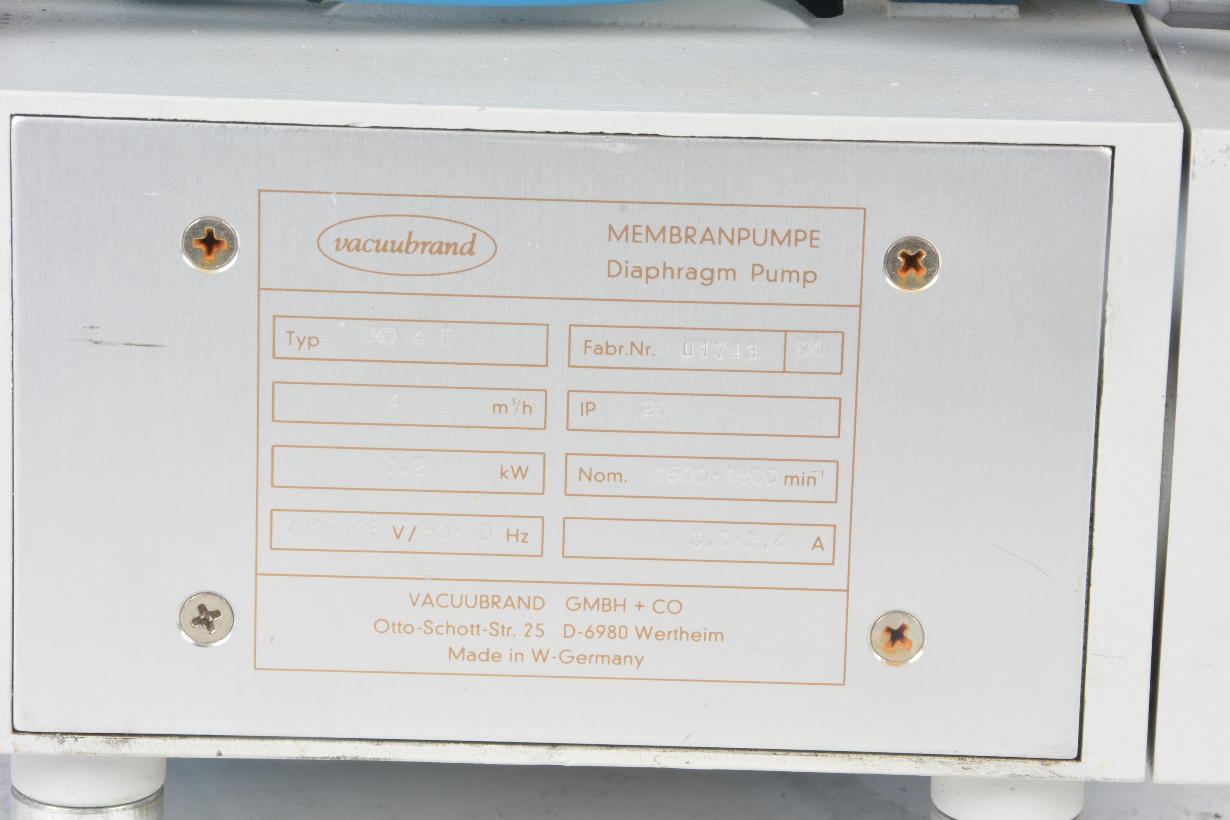 Vacuubrand MD 4T Diaphragm Pump – NTC Tech