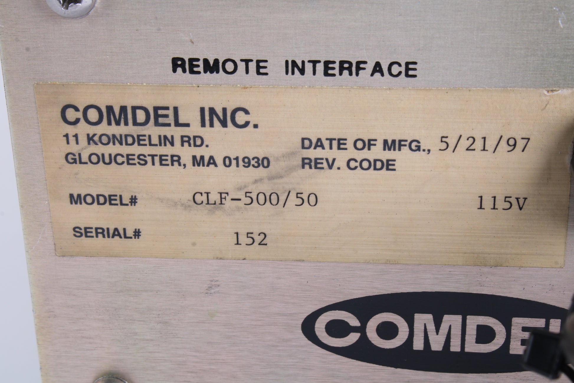 Comdel CLF-500/50 Low Frequency Power Source - AS IS For Parts – NTC Tech