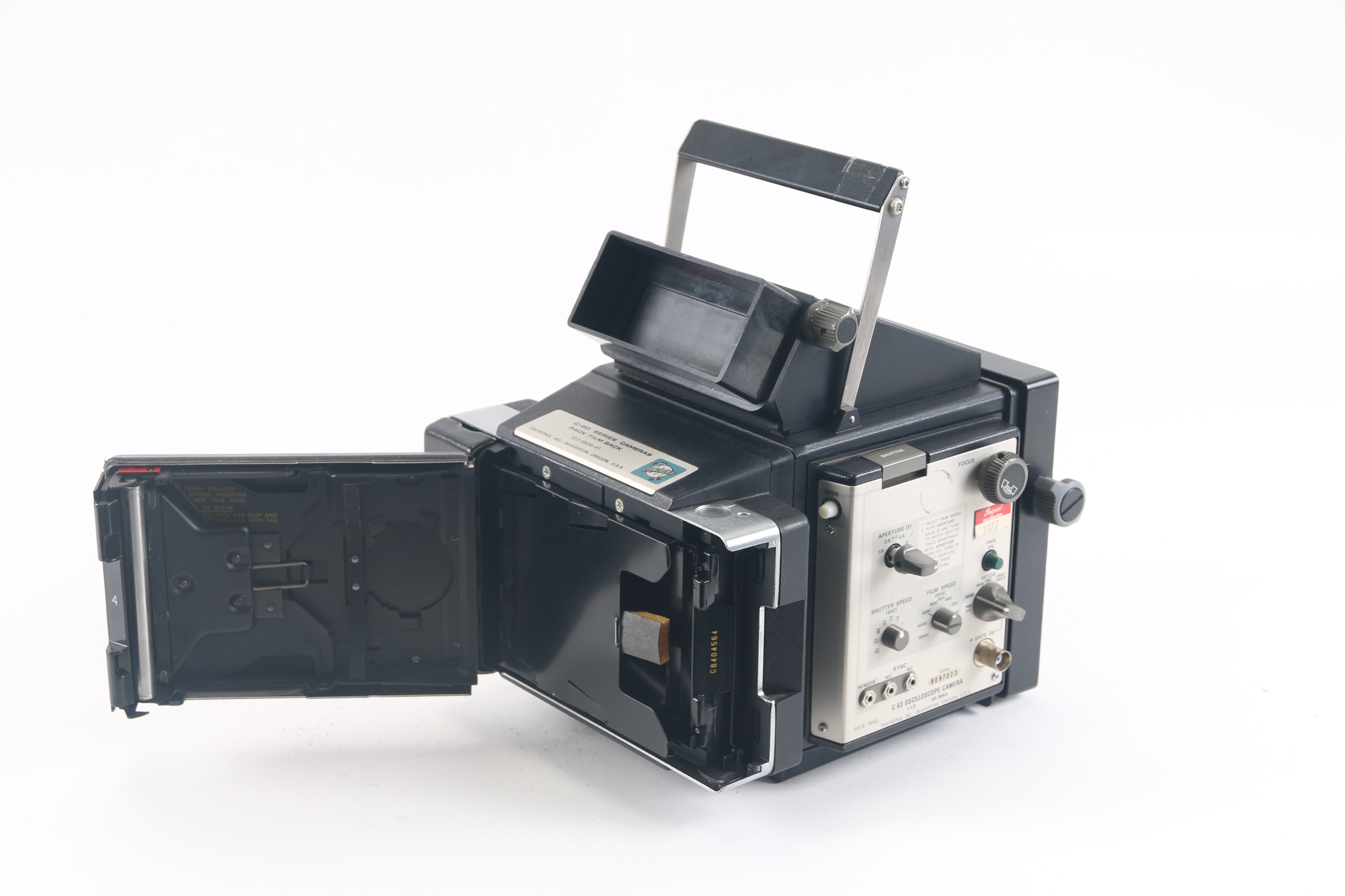 Tektronix C-53 Oscilloscope Camera W/ C-50 122-0926-01 Pack Film Back ...