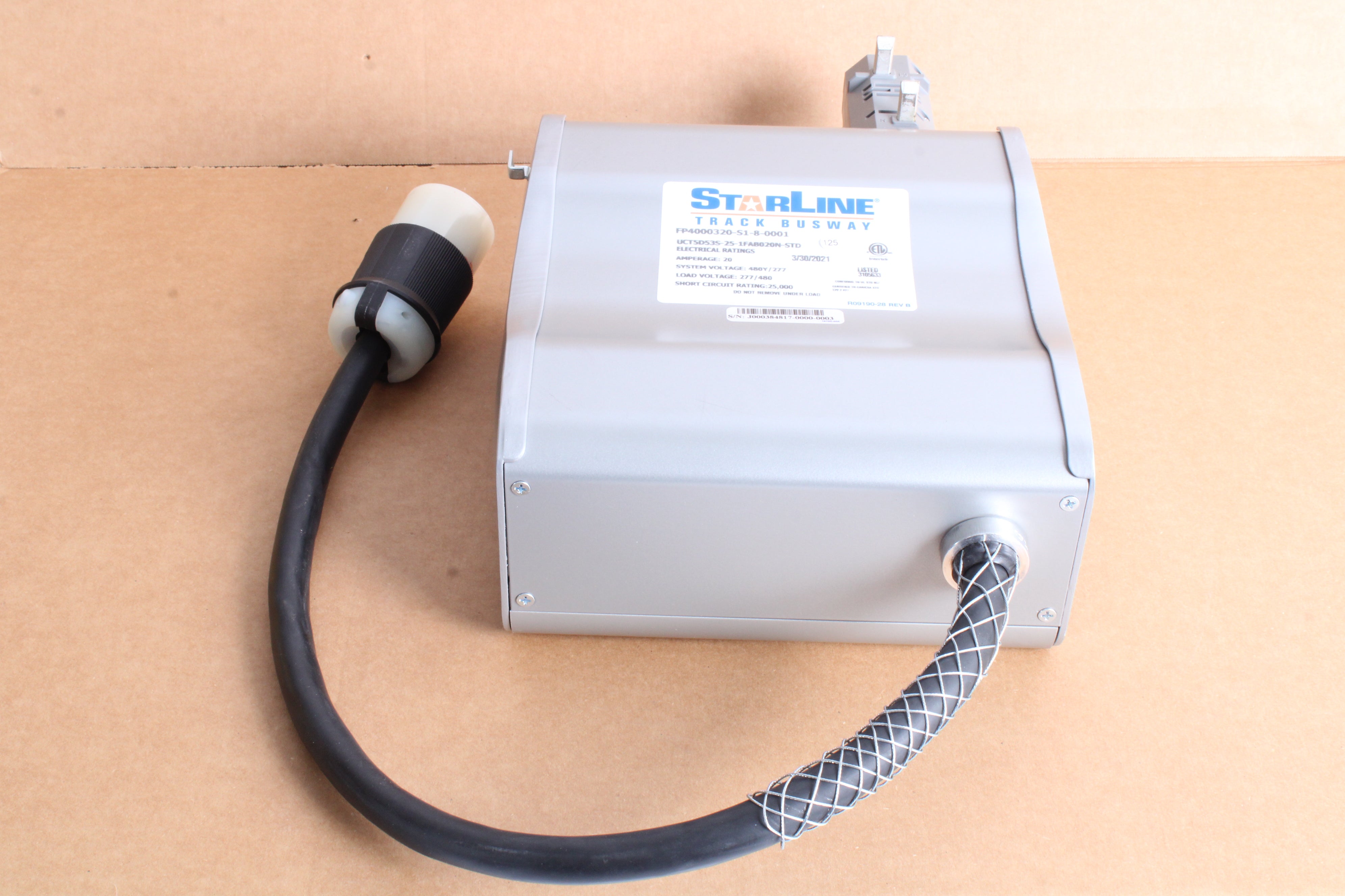 StarLine UCT5D53S-25-1FAB020W-STD Track Busway 20A 480Y/277V - Single ...