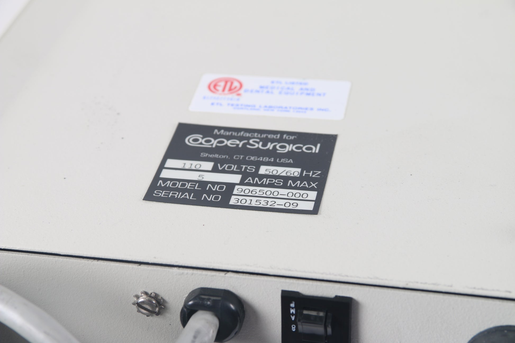 CooperSurgical 906500-000 Smoke Evacuation System 50/60Hz – NTC Tech