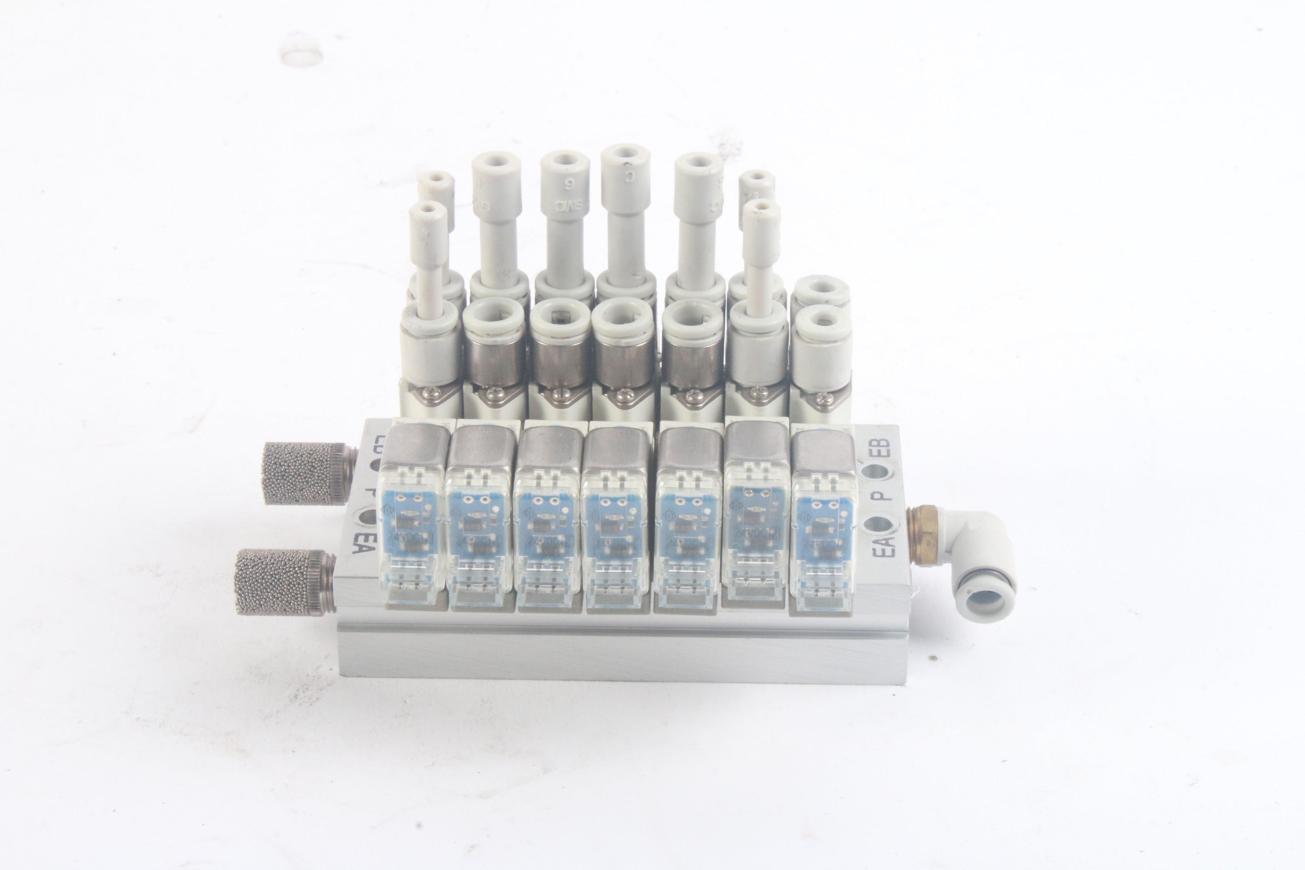 SMC 7x SY3120-5LZD-C4 Solenoid Valve Set With Manifold 8x Pins – NTC Tech