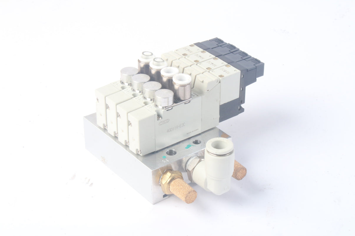 CKD 4GD119-E2C Solenoid Valve With Manifold and 4x CKD 4GD119-E2C – NTC ...