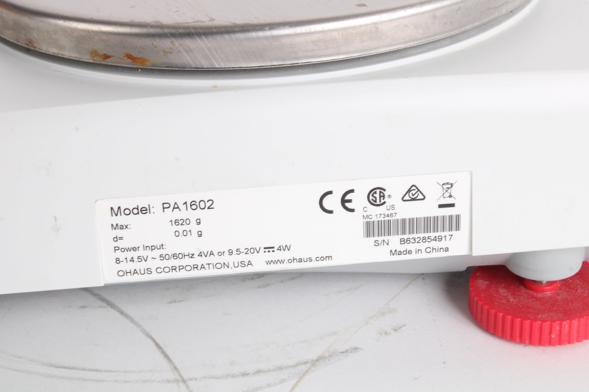 Ohaus PA1602 Pioneer Precision Balance Max Cap: 1620g Readability: 0.0 – NTC Tech