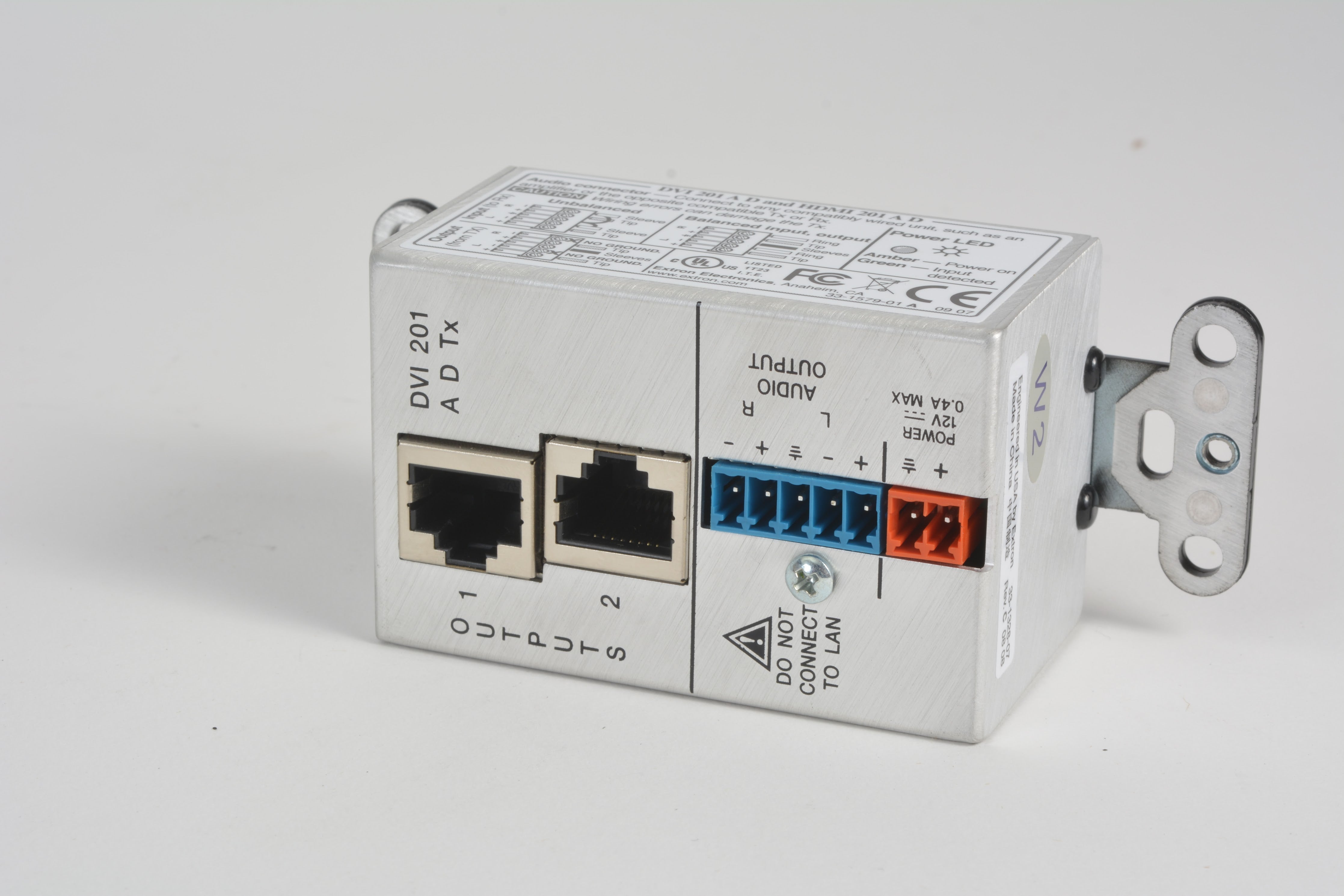 Extron DVI 201 a D Tx BLACK Twisted Pair Extender Cat 5e Transmitter ...