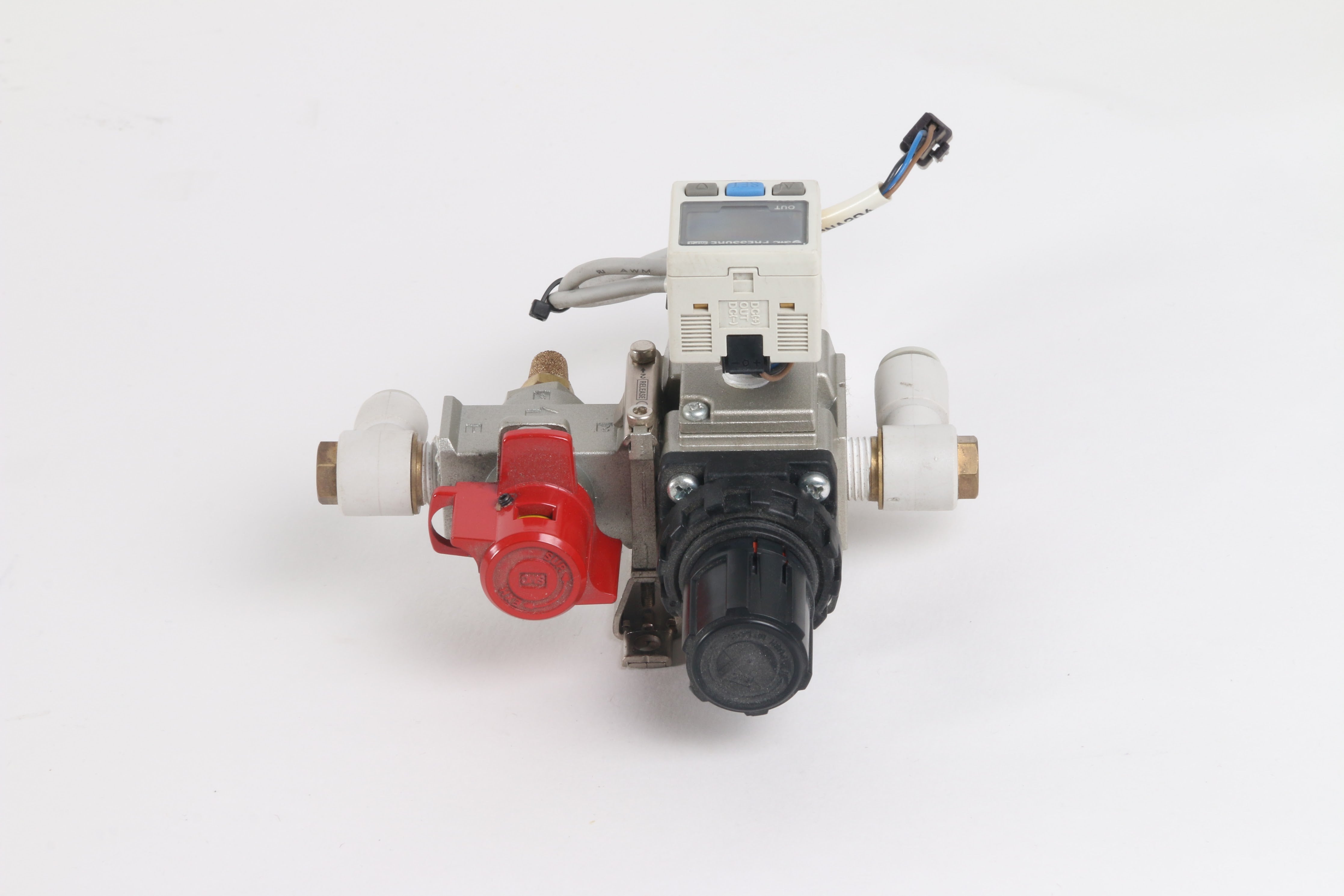 SMC AW20-02H Filter Regulator System With SMC ISE30-01-25 and SMC VHS2 ...