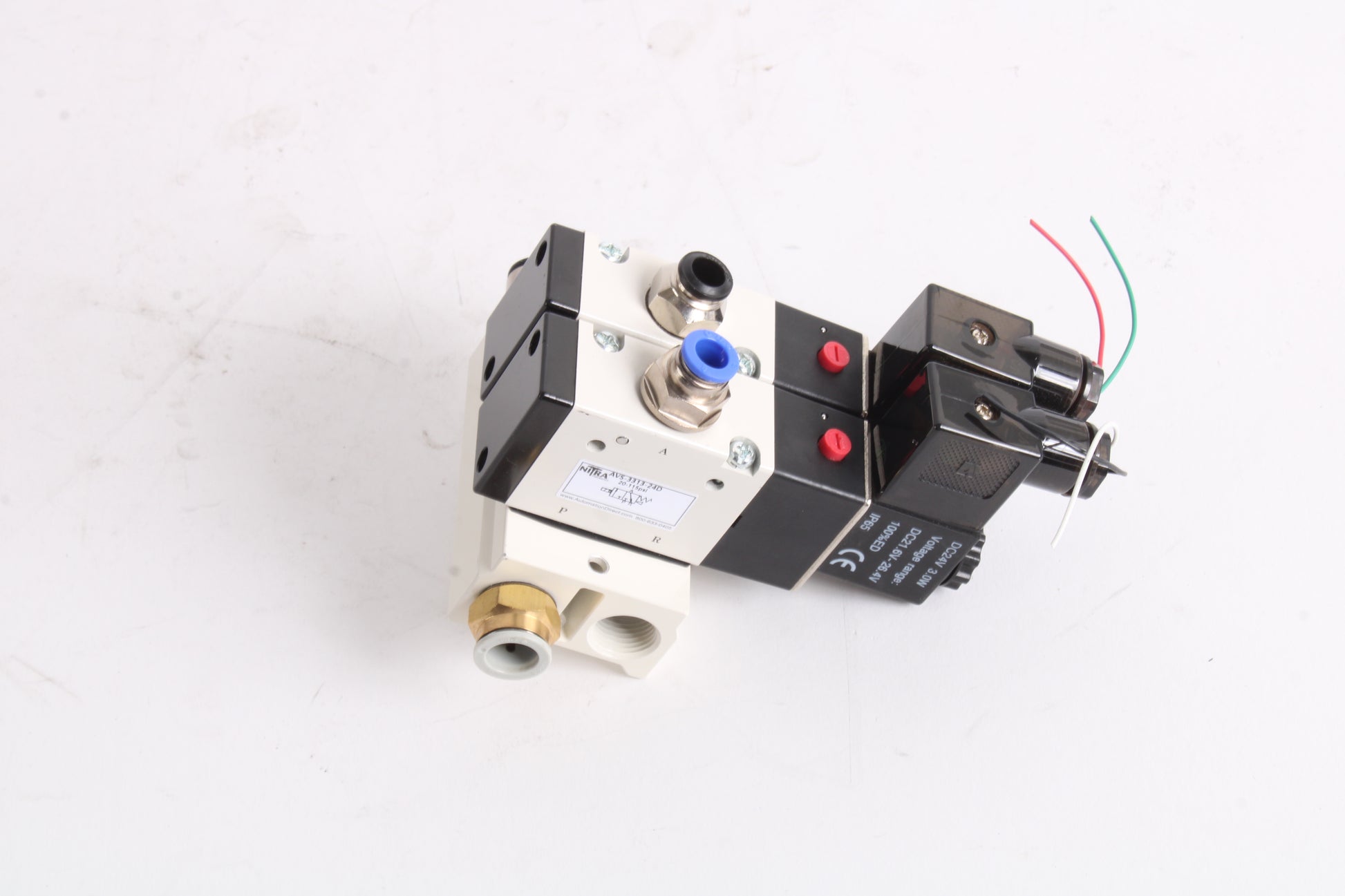 Nitra AVS-3313-24D DC24V 3.0W Solenoid Valve Pair of 2 with Manifold ...