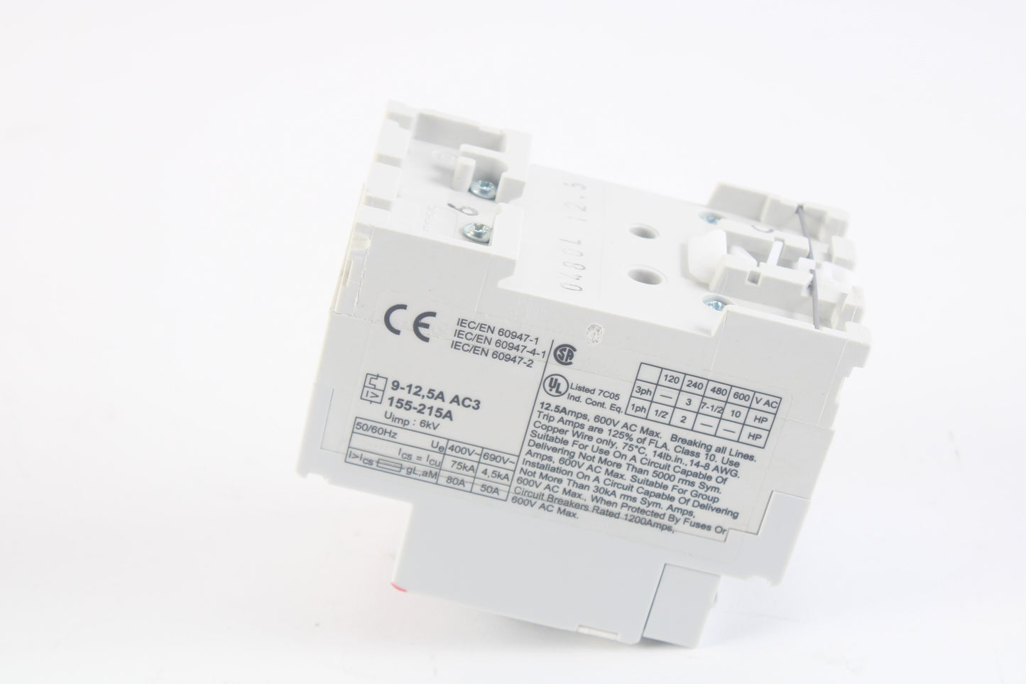ABB MS325-12.5HKF11 9-12.5A AC3 155-215A Manual Switch Motor Starter ...
